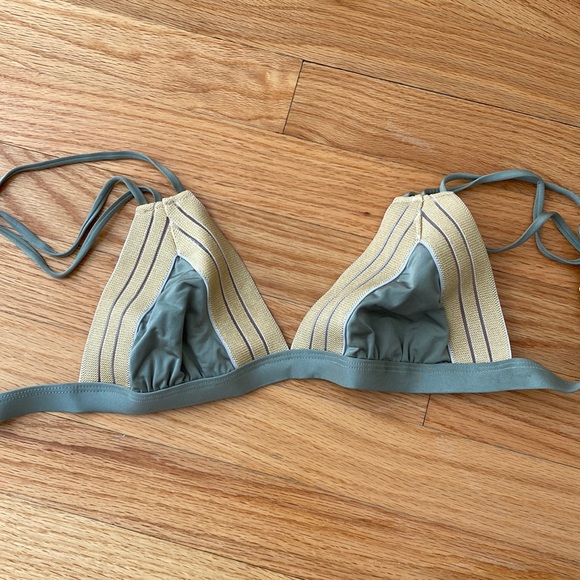 Swim | Green And Gold Bathing Suit Top | Poshmark